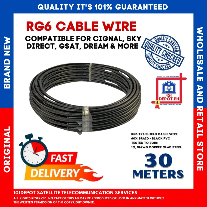 RG6 CABLE WIRE (30 meters) | Lazada PH