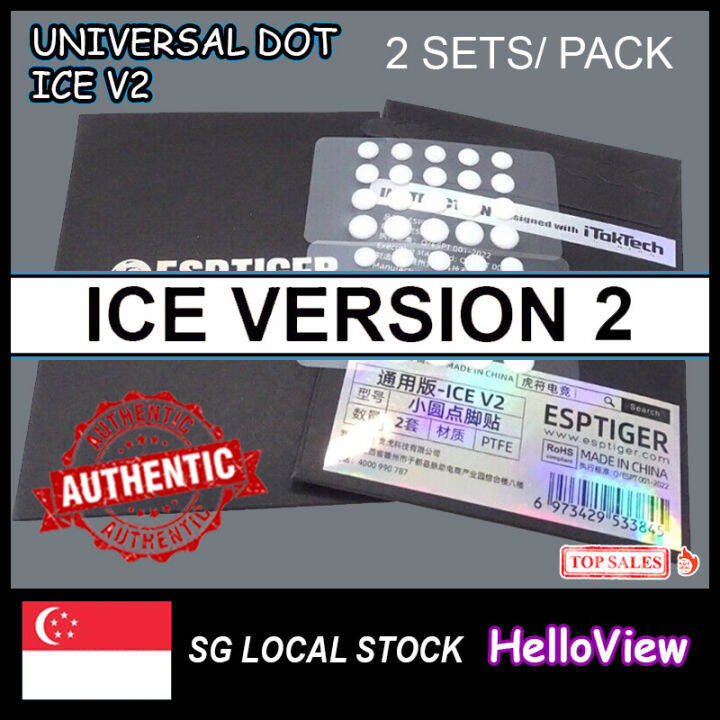 Esports Tiger Ice V2 (Version 2) Universal Dots PTFE skates and mouse ...