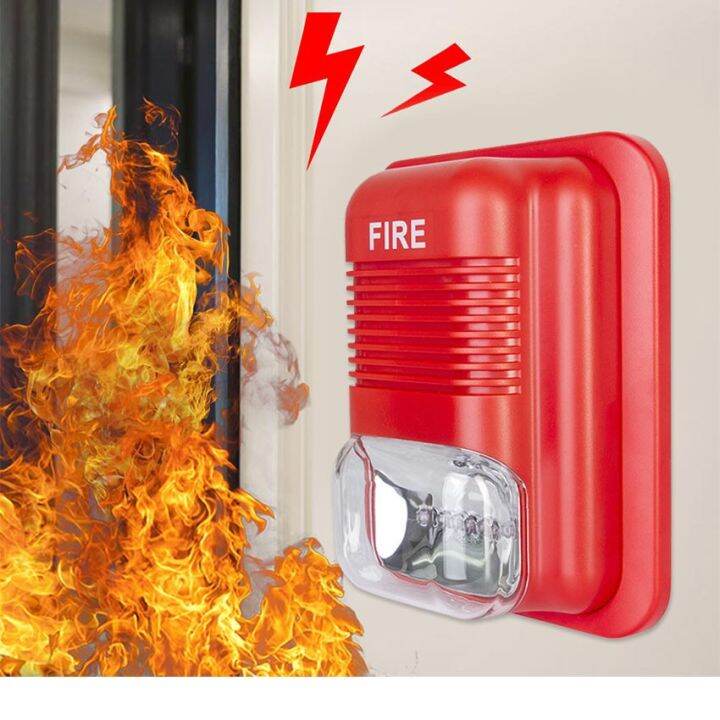 ♥SMT Sound Light Fire Alarm Warning Strobe Horn Alert Safety System ...