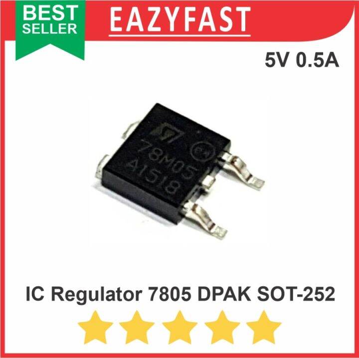 IC Regulator L 7805 CV 5 V Volt 5V 0.5A SMD DPAK 78L05 78M05 TO-252 ...