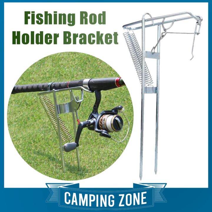 CAMPING ZONE Portable Fishing Rod Holder Bracket Dual Spring Fishing ...