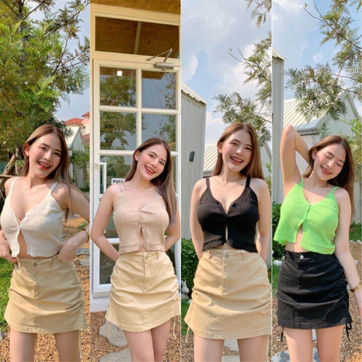 JARINYA💛Hot in summer สายเดี่ยวไหมพรม แซ่บต้องยกให้ตัวนี้ เนื้อผ้าไม่หนาไม่บาง ใส่สบาย แต่ง ...