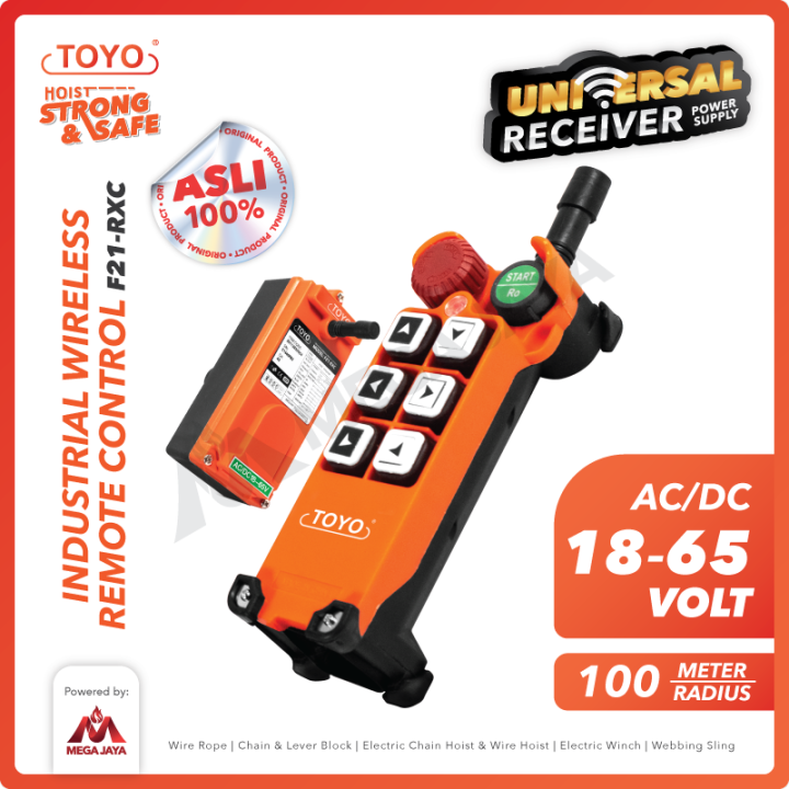 Industrial Wireless Remote Control F21-RXC 18V-65V Hoist Crane TOYO ...