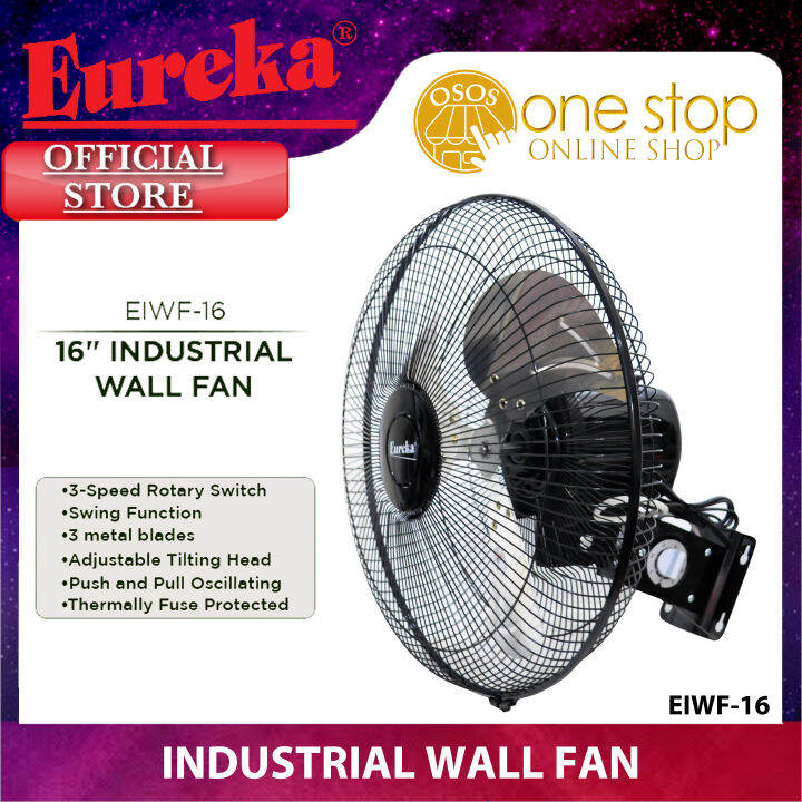 Eureka Original 16" Industrial Wall Fan | Electric Fan 60watts EIWF-16 ...