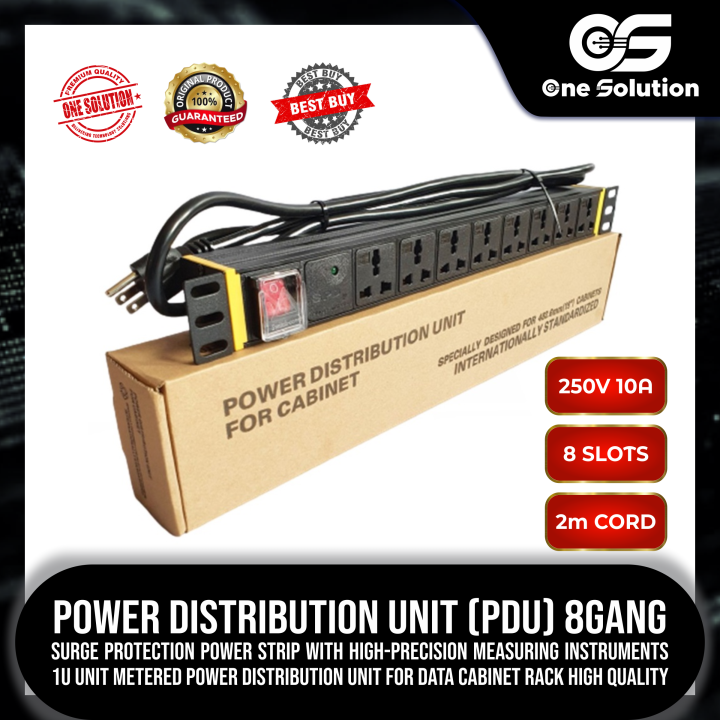 Power Distribution Unit (PDU) 8Gang / US Socket/ Surge Protection Power Strip with High ...