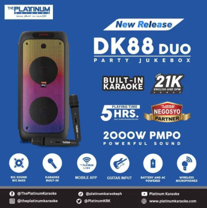 The Platinum DK88 Party Jukebox Speaker w/ Built-in Karaoke - Partybox ...