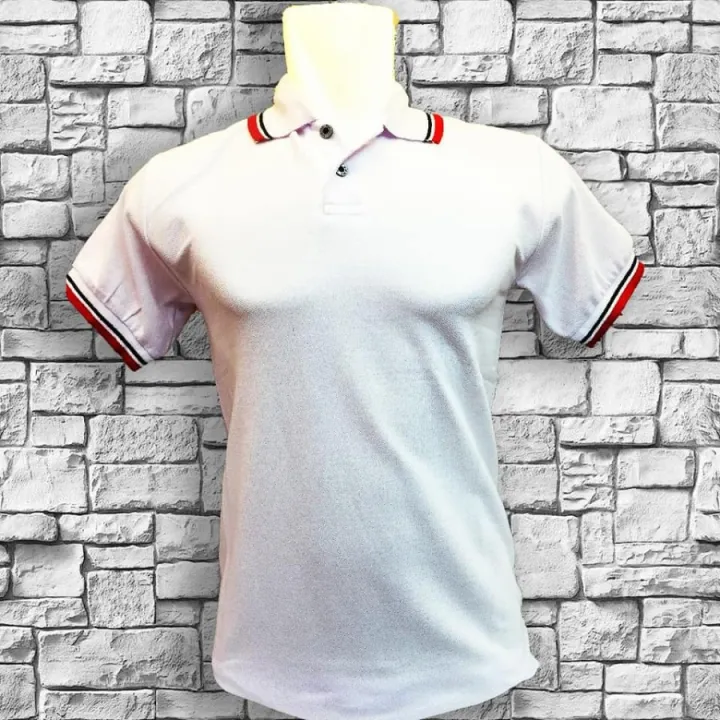 ( BISA COD ) Kaos kerah merah putih / Kaos LIST merah putih / kaos ...