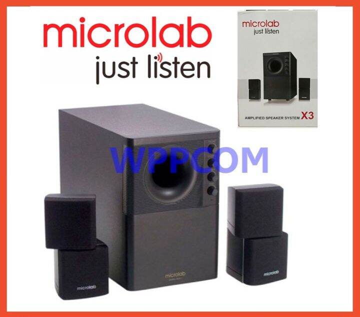 MICROLAB X3 2.1 Speaker ลำโพงพร้อมซัฟวูฟเฟอร์ รับประกัน 1 ปี | Lazada.co.th