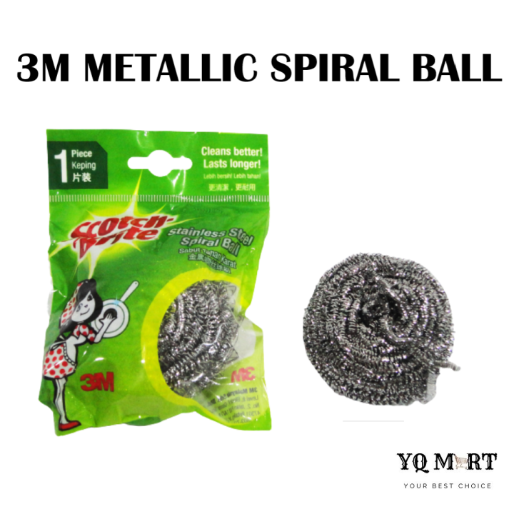 3M Scotch Brite Metallic Spiral Ball Berus Kuali Besi 3M | Lazada