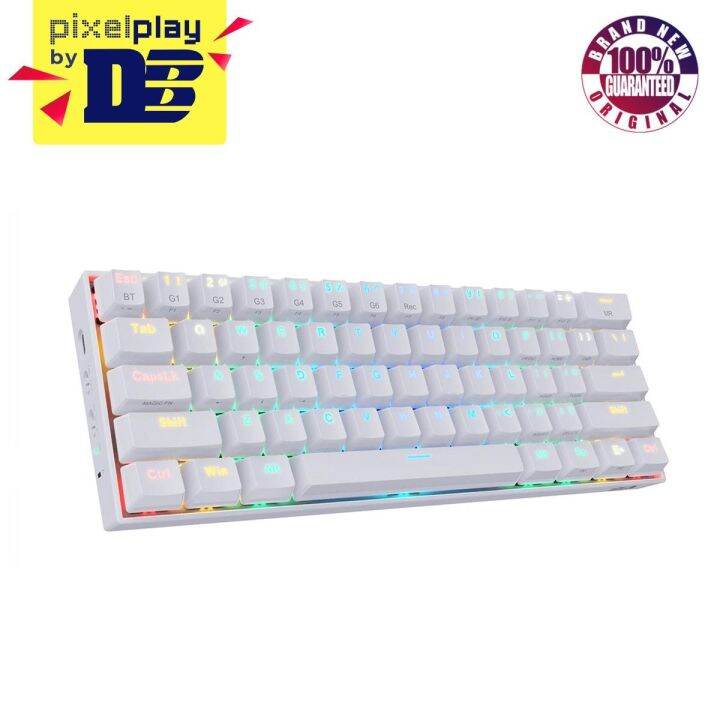 Redragon Draconic Wireless RGB Mechanical Keyboard (White) (Dust-Proof ...