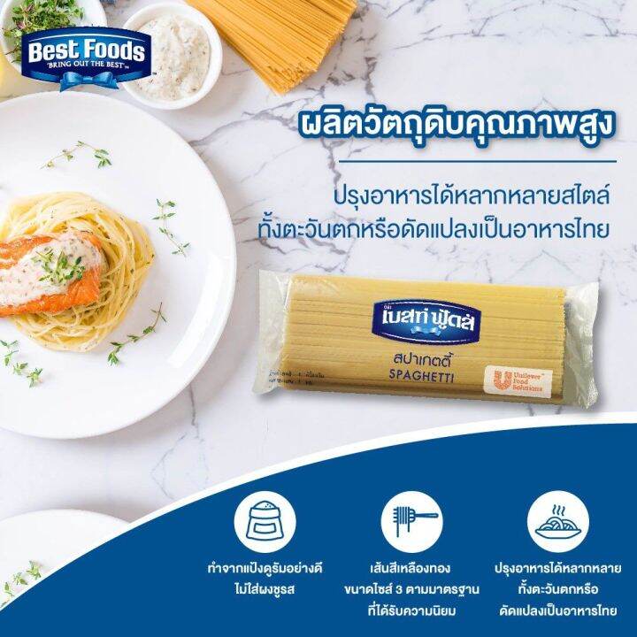 เบสท์ฟู้ดส์ เส้นสปาเกตตี้ 1 กิโลกรัม Best foods Spaghetti Long Pasta 1 ...