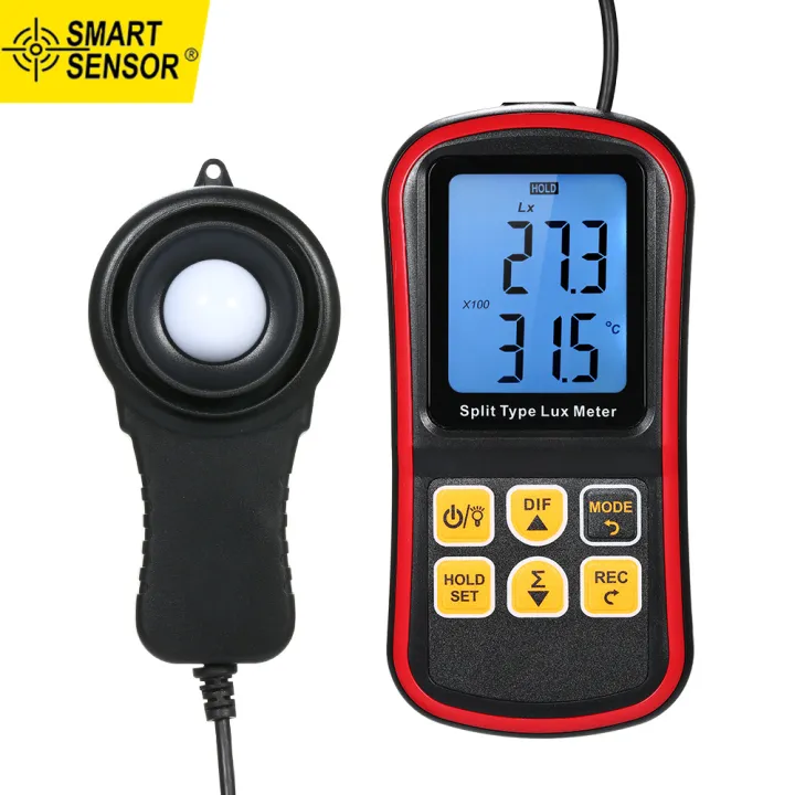 Smart Sensor Digital Lux Meter BT Photometer Luxmeter Split Type LCD Handheld Illuminometer ...