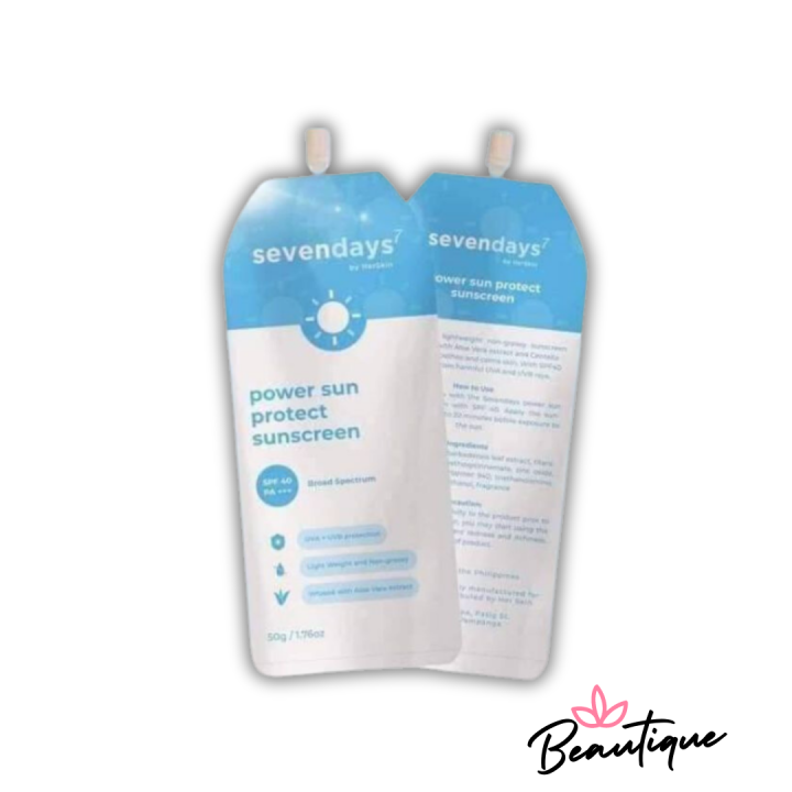 7 DAYS SUNBLOCK W/ SPF 40 SUNCREEN PROTECTION FROM HARMFUL UVA UBA RAYS ...