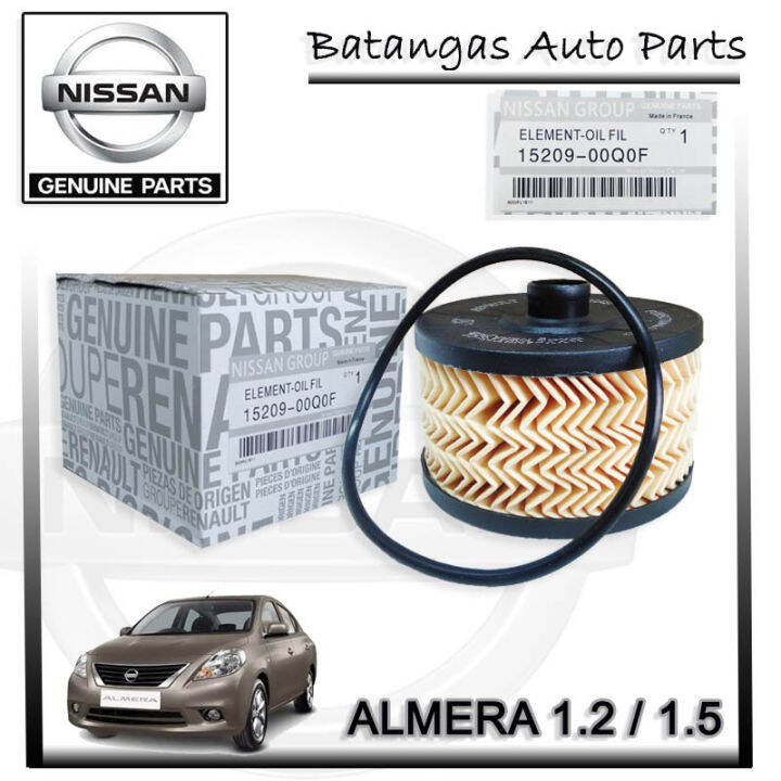 GENUINE OIL FILTER NISSAN ALMERA 1.5 / 1.2 15209-00Q0F | Lazada PH