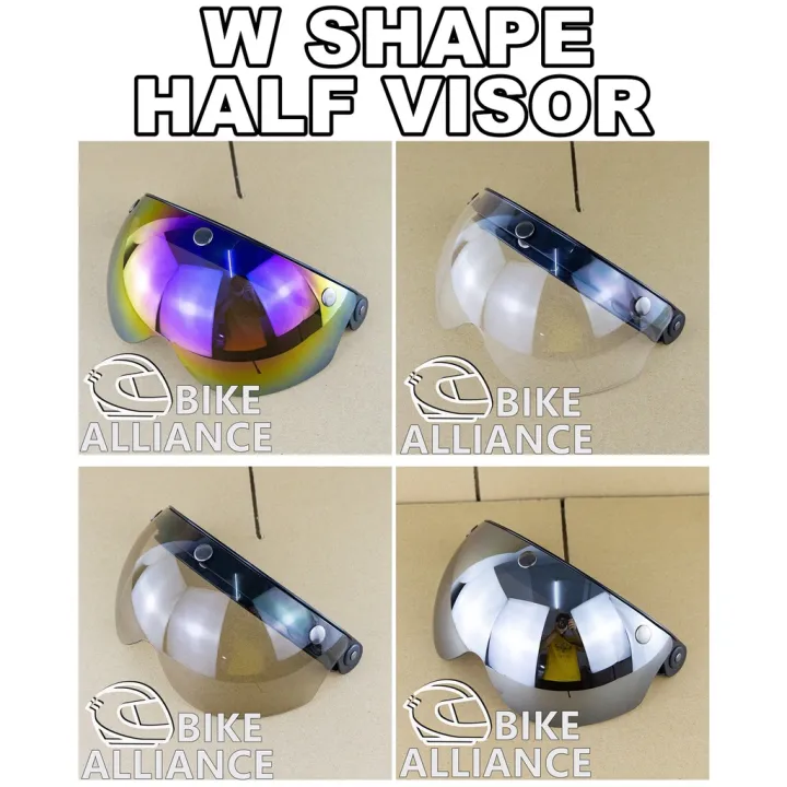 READY STOCK W SHAPE HALF VISOR 3 BUTTON HELMET VISOR HELMET SHIELDS ...