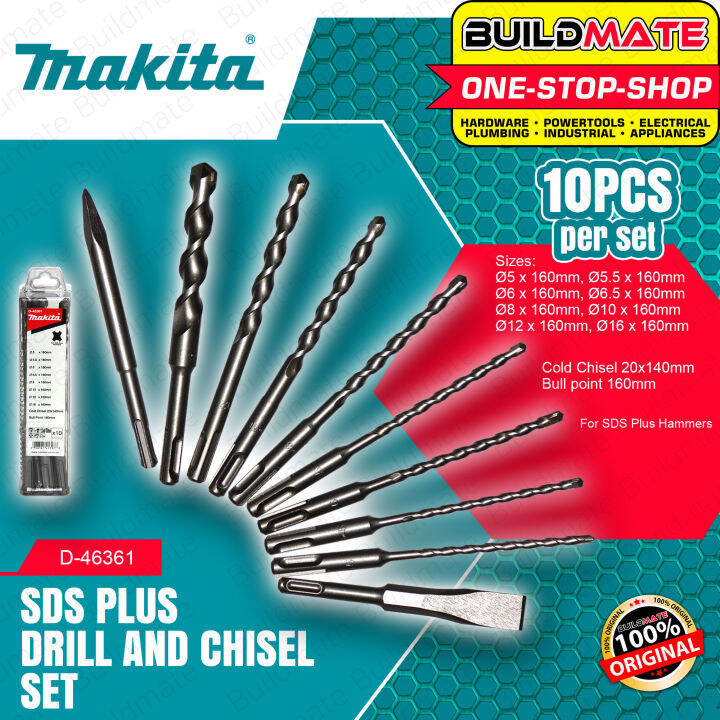MAKITA Original SDS Plus Drill and Chisel 10PCS SET D-46361 | Lazada PH