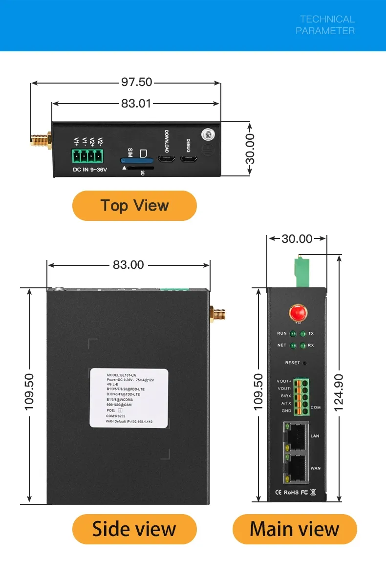 BL101 (L-E) - King Pigeon iot - Modbus to MQTT LTE Gateway - IoT ...