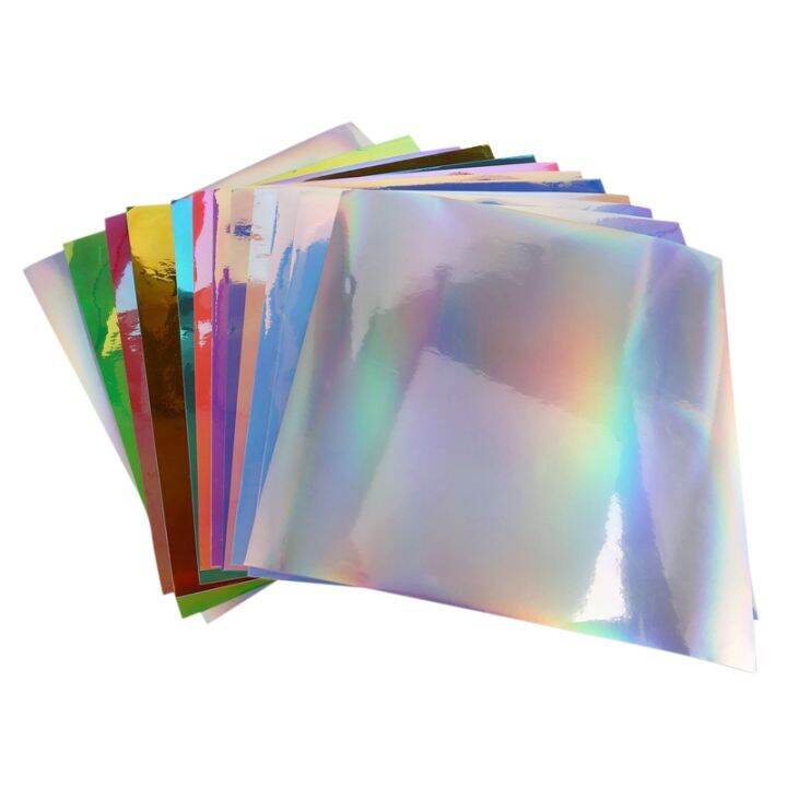 12 Sheets 12 X 12 inch Holographic Permanent Vinyl for Cricut - Easy to ...