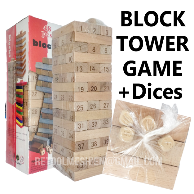 Fun Time Wooden Stacking Block Tower Game with Dice | Lazada