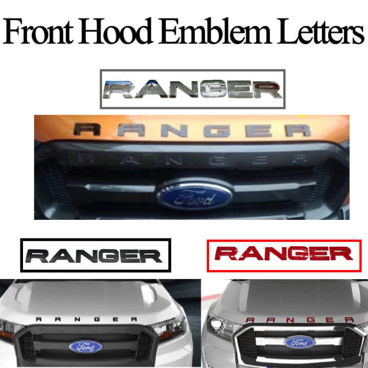OSCPA ABS FORD RANGER Letters Car Auto Front Hood Emblem Badge Sticker ...