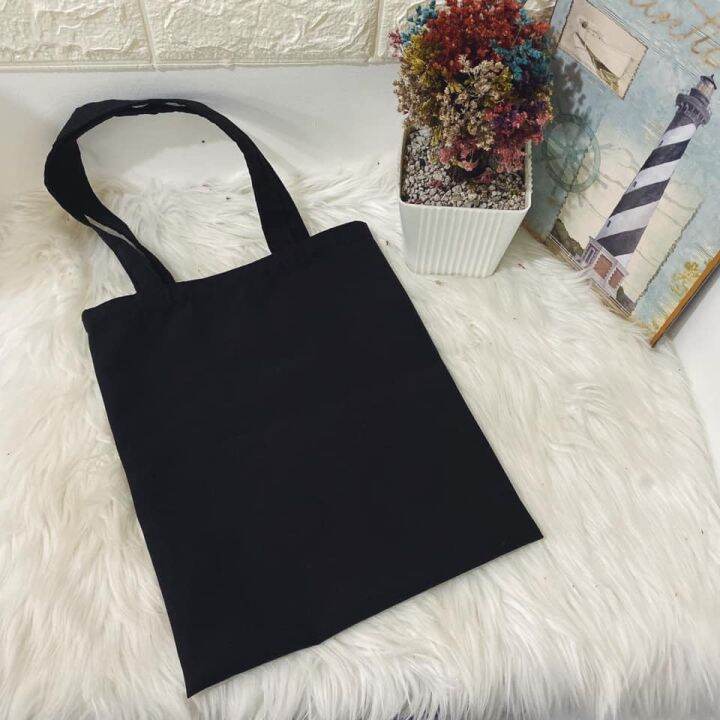 Plain Black Cotton Canvas Tote Bag High Quality Bag | Lazada PH