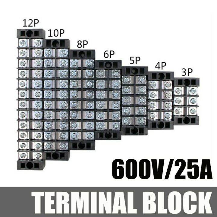 Terminal Block เทอร์มินอล บล๊อก 600V 25A มีหลายขนาด 3P 4P 5P 6P 8P 10P 12P | Lazada.co.th