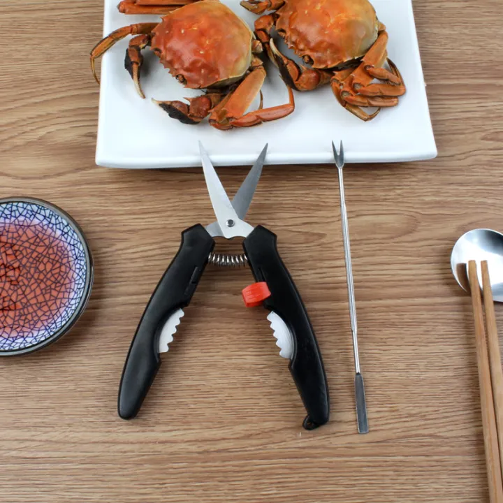 Stainless Steel Crab Pincer Shrimp Peeler Crab Lobster Scissors Spring ...
