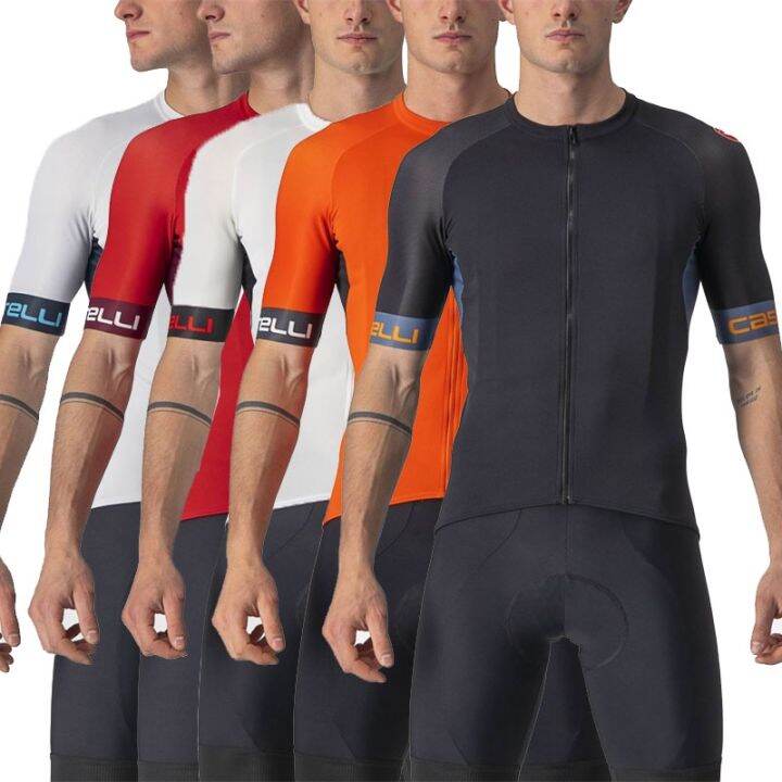 Castelli เสื้อเจอร์ซีย์นักปั่น5สีแห้งเร็วสำหรับกลางแจ้งจักรยานเสือหมอบ ...