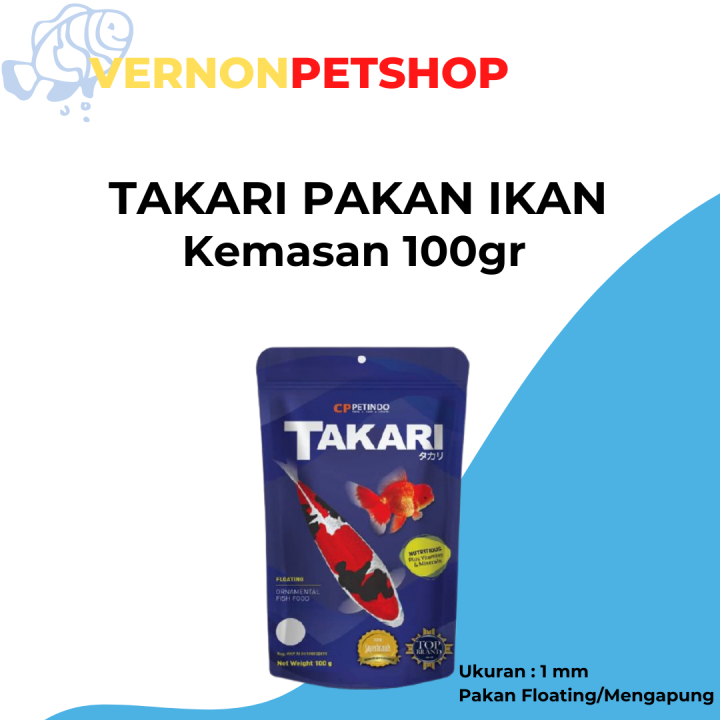 Takari Fish Food / Pakan Ikan / Makanan Ikan Floating Mix 1 mm 100 gr ...
