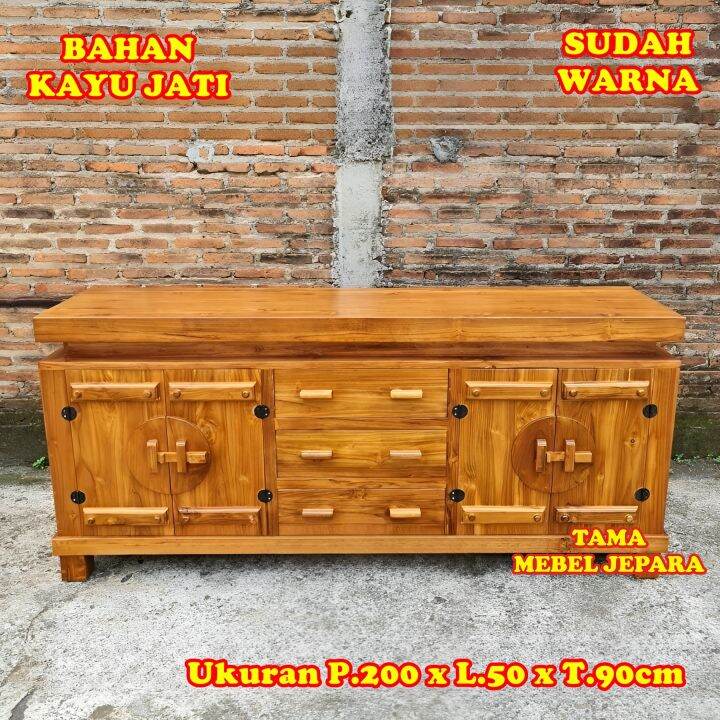 buffet retro jati minimalis / meja laci retro kayu jati / buffet meja ...