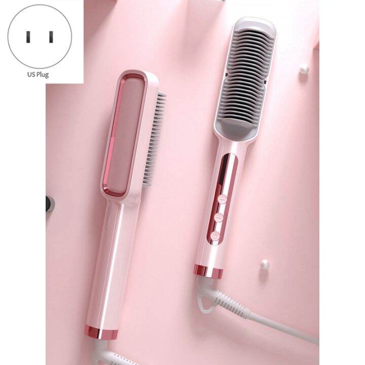 Straightener Brush Electric Heat Comb Straightener Multi-Speed Electric ...