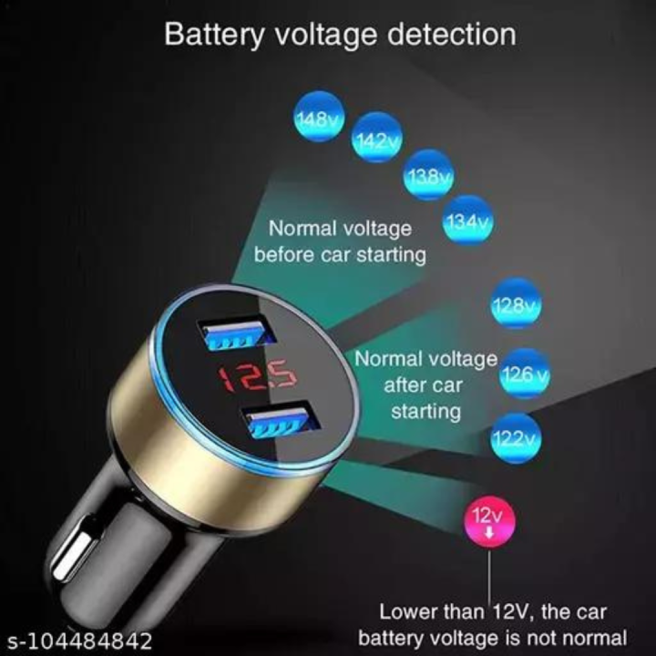 Original and High Quality Car Charger LED Display Dual USB 2 Port Phone ...