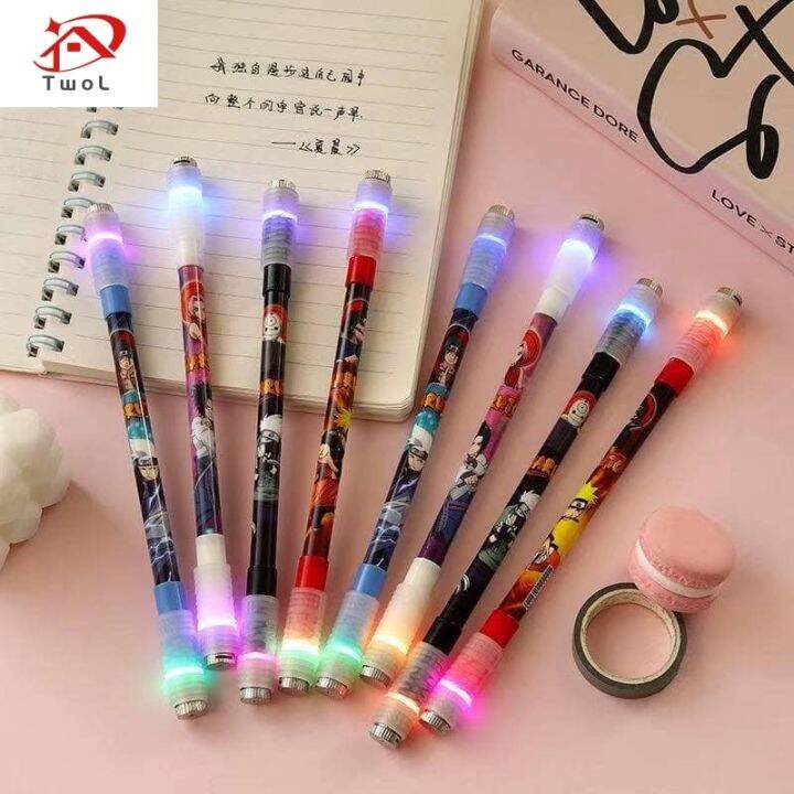 TwoL 1Pcs Cartoon LED Flash Spinning Pen Fingers Creative new toys ...