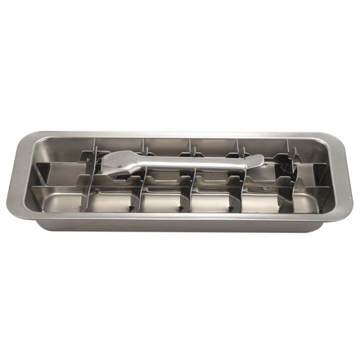 Lever-Style Ice Tray, 2 in 1 Stainless Steel Ice Making Mold and Ice ...