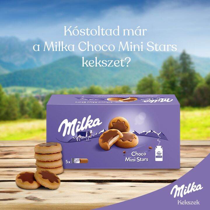 Milka Choco Mini Stars 185g - บิสกิตครีมนมและช็อกโกแลตนม Milka alpine ...