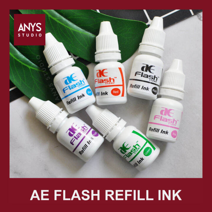 AE Flash Refill Ink 10CC (Green, Blue, Pink, Red, Black, Purple Ink ...