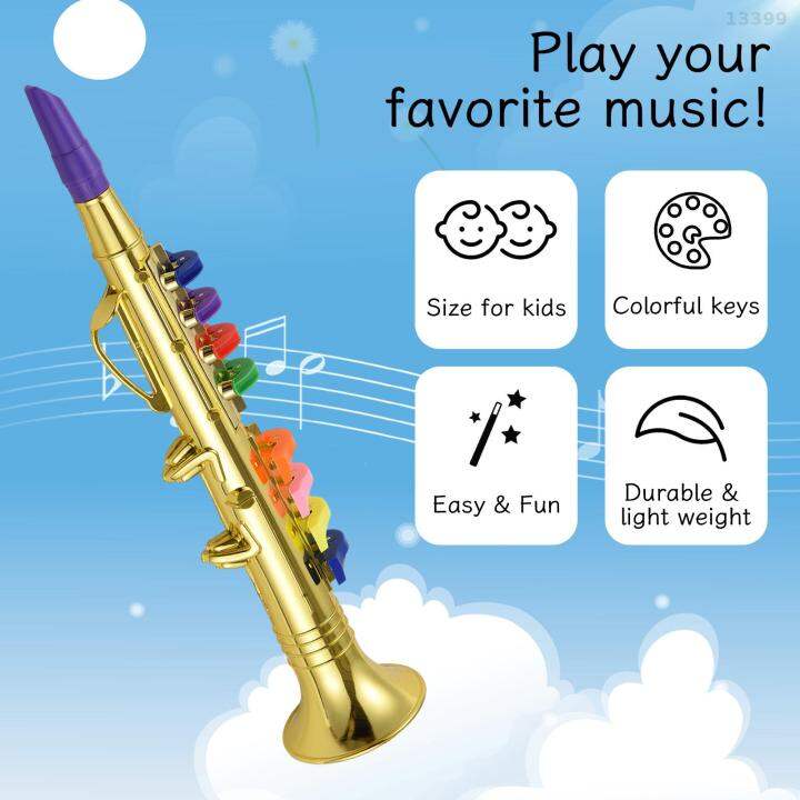 Clarinet with 8 Colored Coded Keys Kids Musical Wind Instruments Eco ...