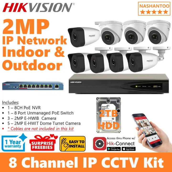 Special Kit! HIKVISION 2MP 8Cameras IR Indoor & Outdoor CCTV Package ...