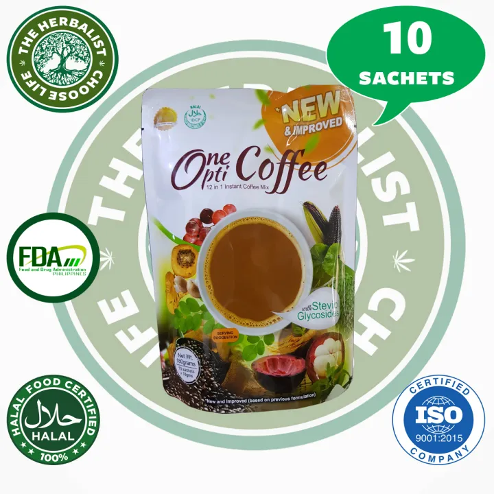 One Opti Coffee 12 in 1 Instant Coffee Mix with Steviol Glycosides (10 ...