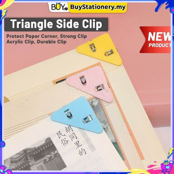 Ins 40 Sheets Corner Set Triangle Paper Clips Transparent / Solid Pages ...