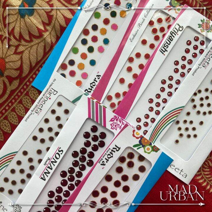 Fancy Design Indian Sticker Pottu Forehead Bindi Potu Wear Traditional Indian women use Mad ...