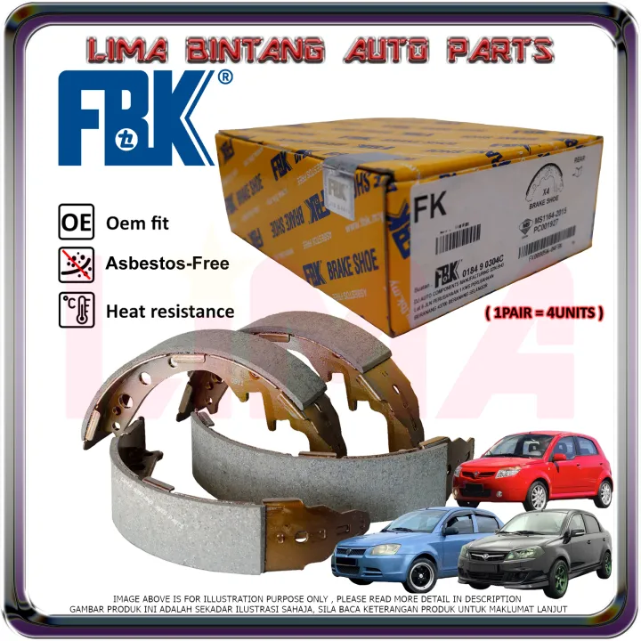 Proton Saga Blm Flx Fl Sv , Savvy Rear Brake Drum Shoe , Brake Lining ...