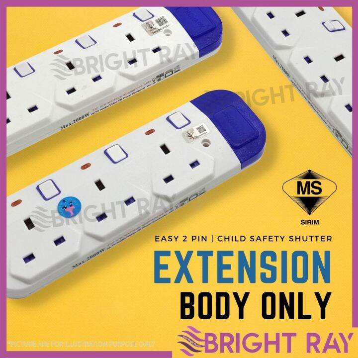 Sirim Socket Body Only 3 4 5 Way Trailing Extension Socket Extension Diy Extension Socket
