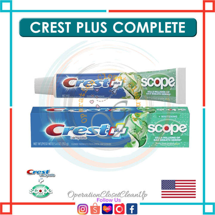 Crest Plus Complete I Scope + Whitening Toothpaste, 153g | Lazada PH