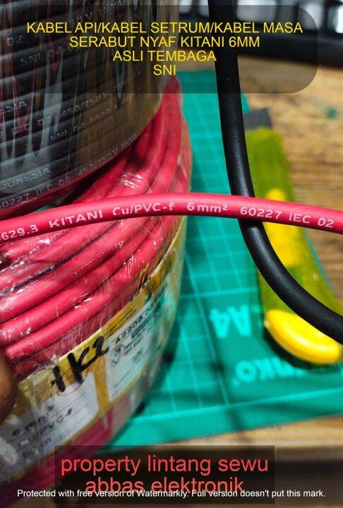 kabel aki kabel serabut nyaf 6mm kitani kabel api kabel masa kabel accu 6 mm tembaga asli ...