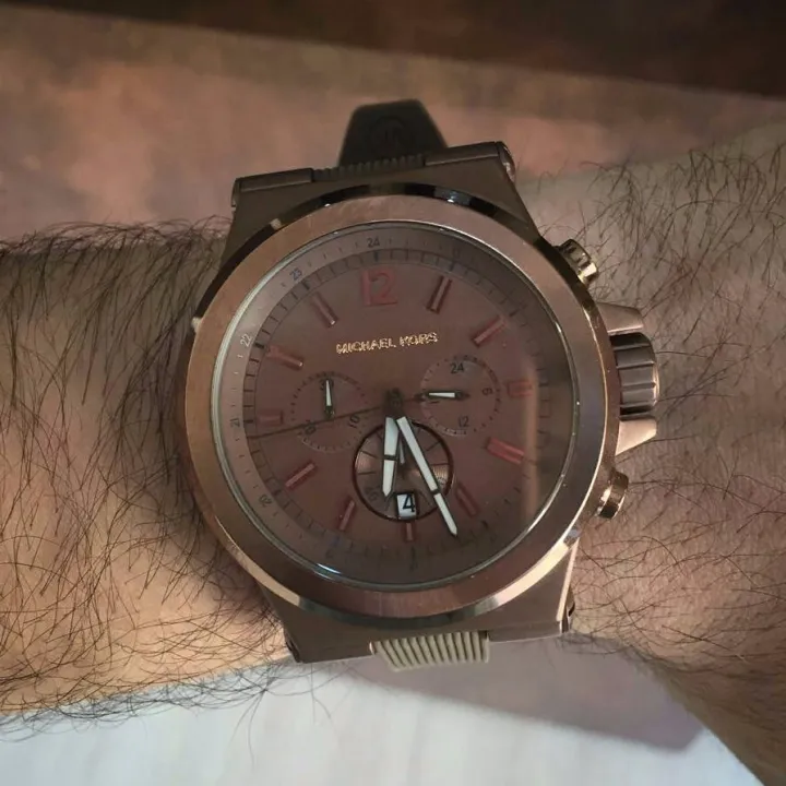 Dylan Chronograph Brown Rubber Strap Michael Kors Men's Watch - MK8216 ...