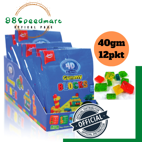 [98] Amos 4D Block Gummy 40gm x 12pkt | Lazada