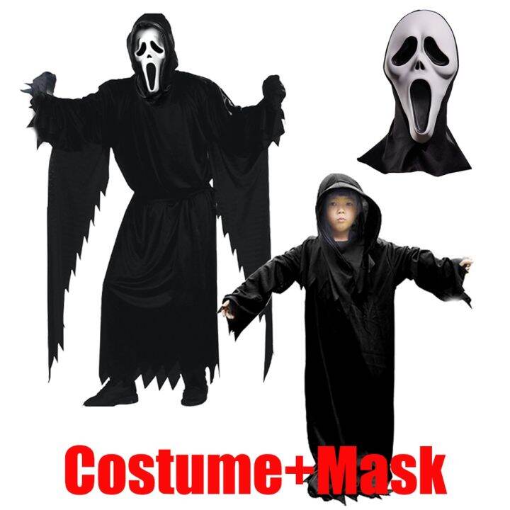 Kid Adult Scream 6 Mask Costume Ghost Face Skull Cosplay Horror Demon ...