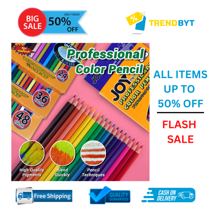 TRENDBYT - Joy Professional Color Pencil 24 / 36 / 48 - Drawing ...