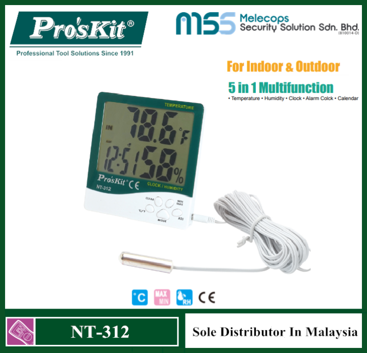 Pro'skit NT-312 Digital Temperature Humidity Meter With Probe | Lazada